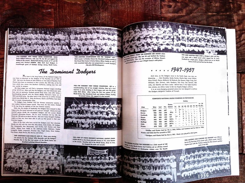 Los Angeles Dodgers 1958 Yearbook - Etsy