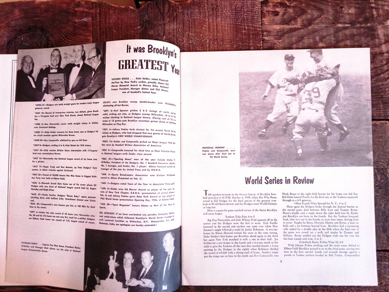 Brooklyn Dodgers 1956 Yearbook - Etsy