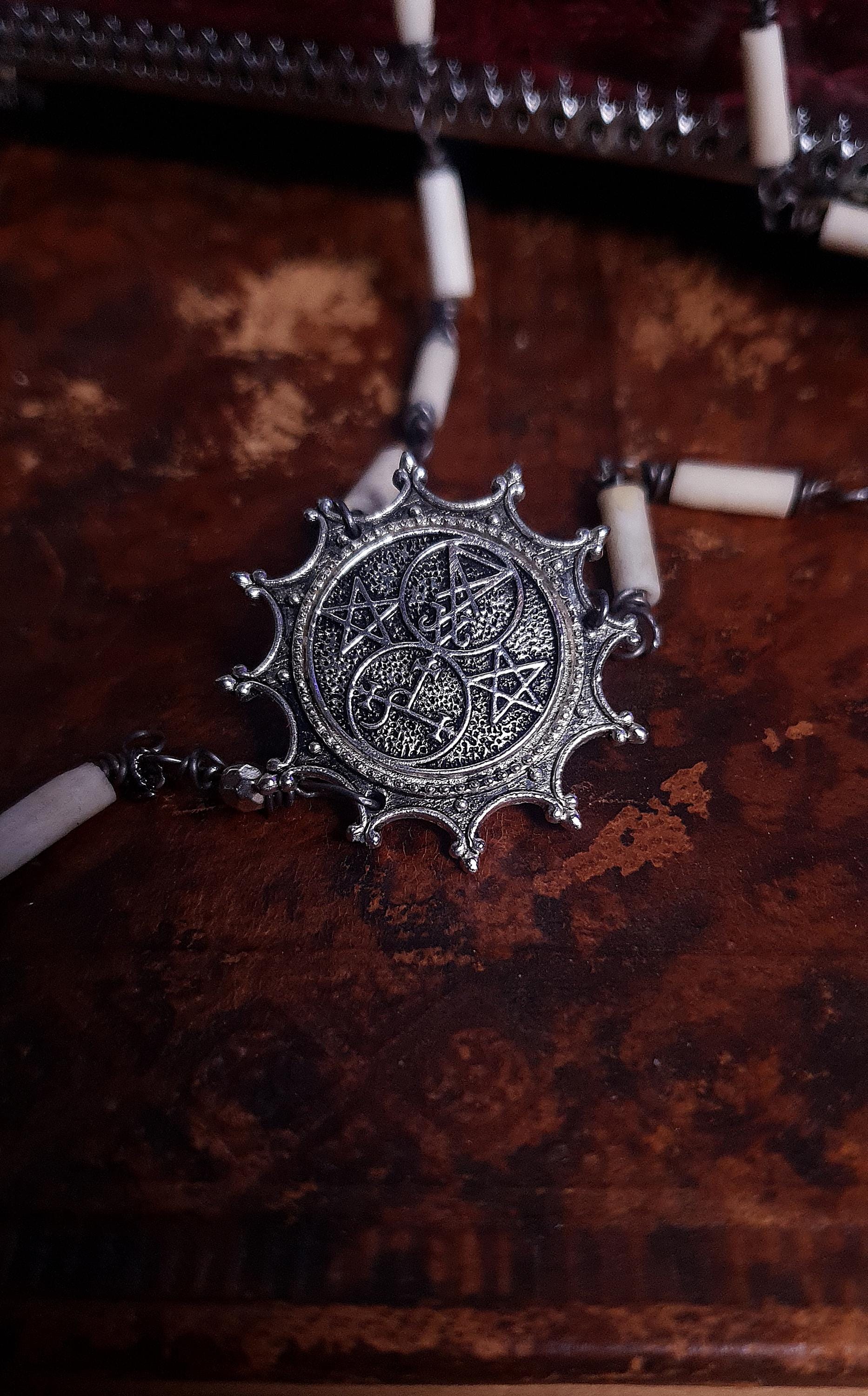 Rosary With an Inverted Cross and Lucifer and Lilith Sigils - Vintage ...