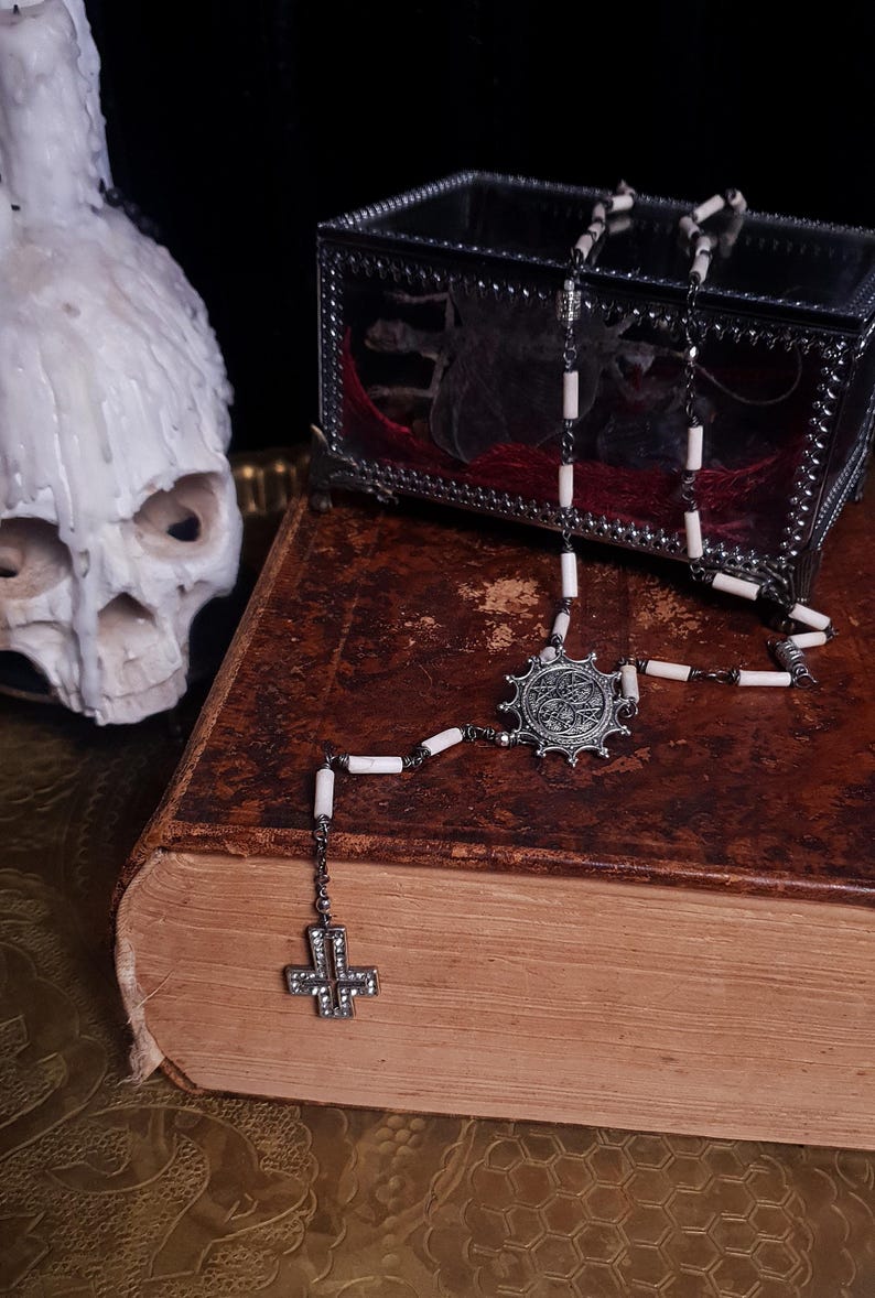 Rosary With an Inverted Cross and Lucifer and Lilith Sigils - Vintage ...