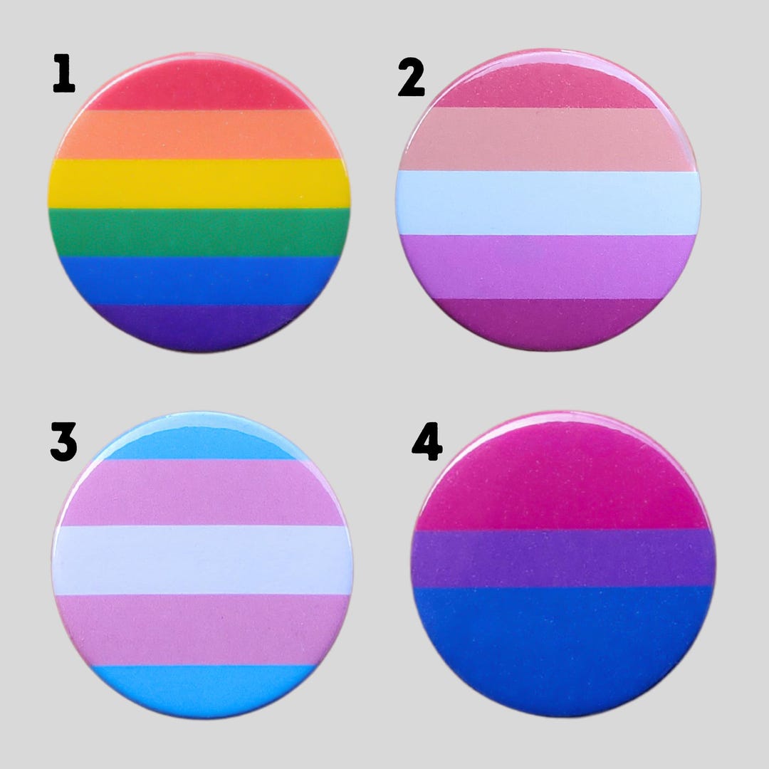 Pride Flag Badges: LGBTQ+ Gay, Lesbian, Transgender, Bisexual - Etsy