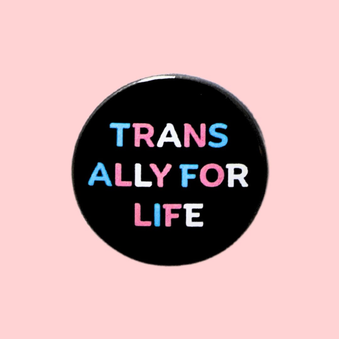 Trans Badge Trans Ally Badges 38mm X 38mm Size Badges Lgbtq Pins, Trans ...