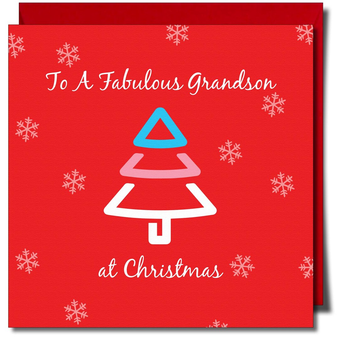Transgender Grandson Christmas Card, Unique Tree Design - Etsy