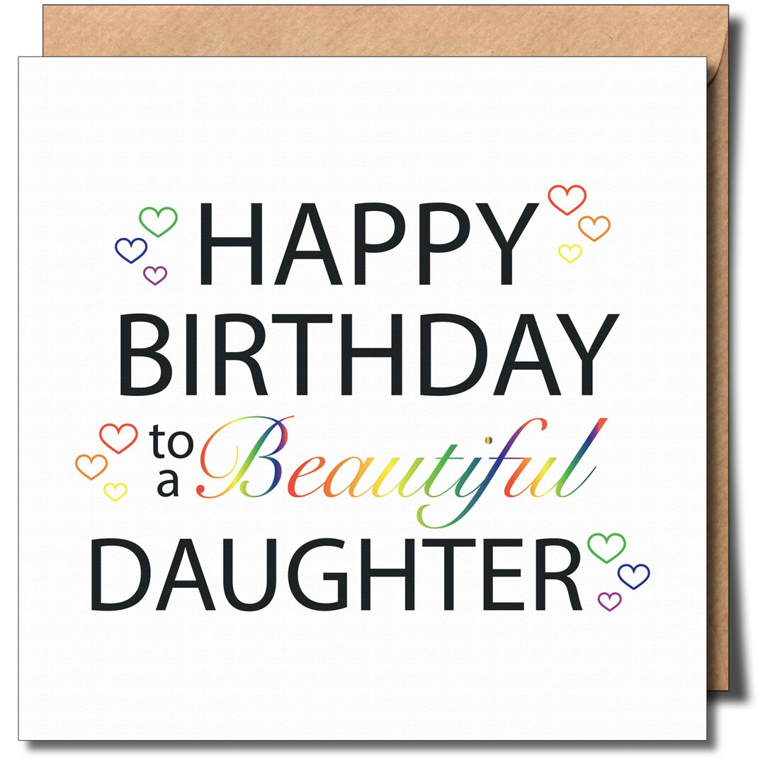 Happy Birthday Beautiful Daughter Gay Lgbtq Birthday Greeting Card ...