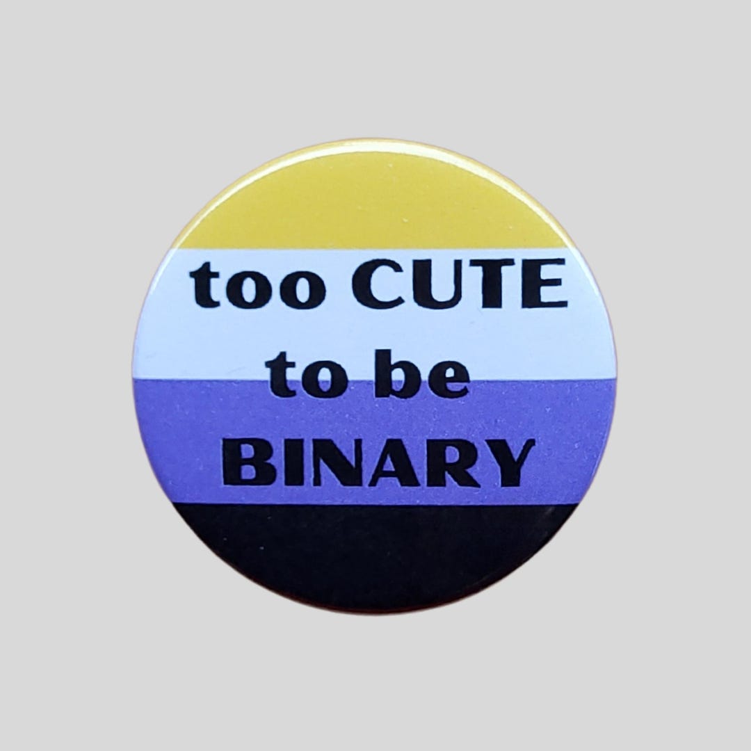 Non Binary 38mm X 38mm Size Badges Lgbtq Pins, Gender Neutral Badges ...