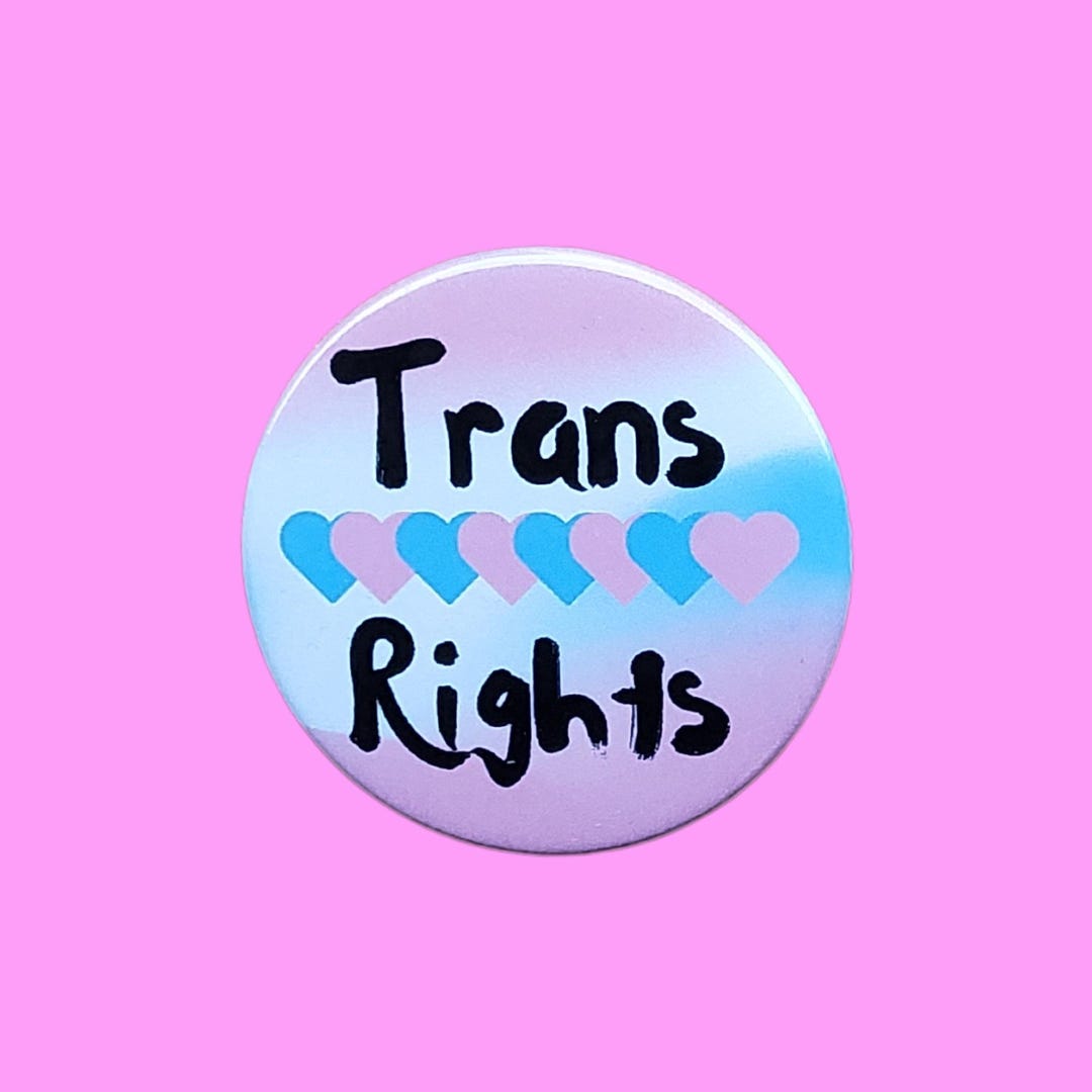 Trans Rights 38mm X 38mm Size Badges Lgbtq Pins, Trans Badges ...