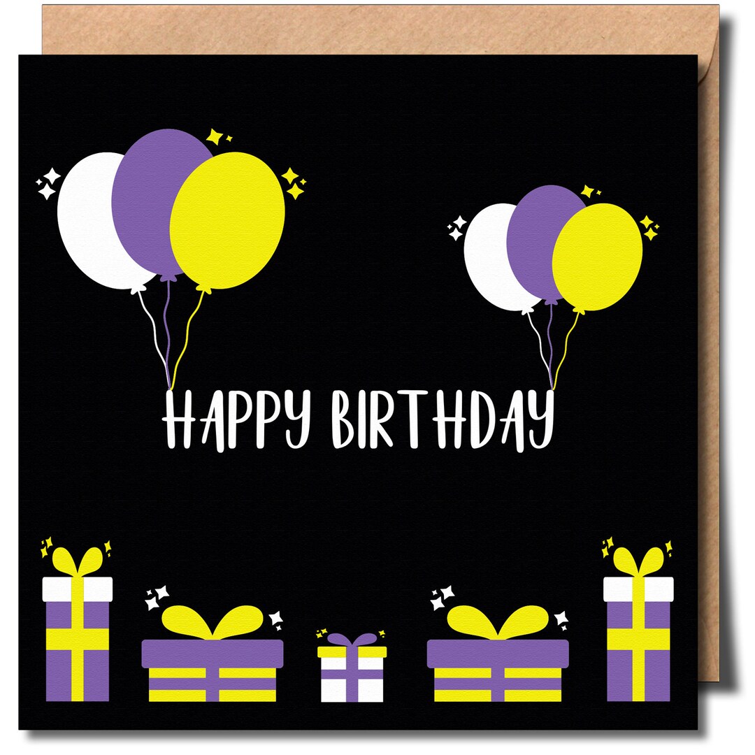 Non Binary Birthday Card: Gender Neutral Greeting Card - Etsy