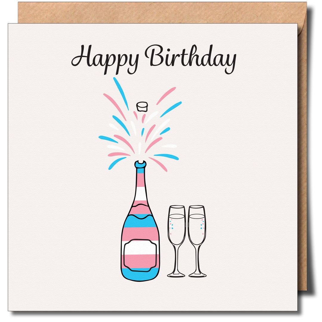 Happy Birthday Transgender Lgbtq Birthday Greeting Card Trans Birthday ...