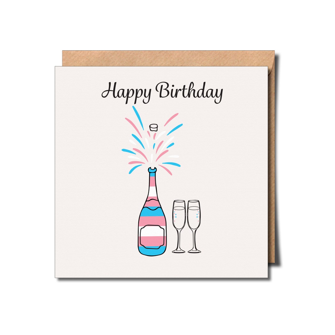 Happy Birthday Transgender Lgbtq Birthday Greeting Card - Etsy