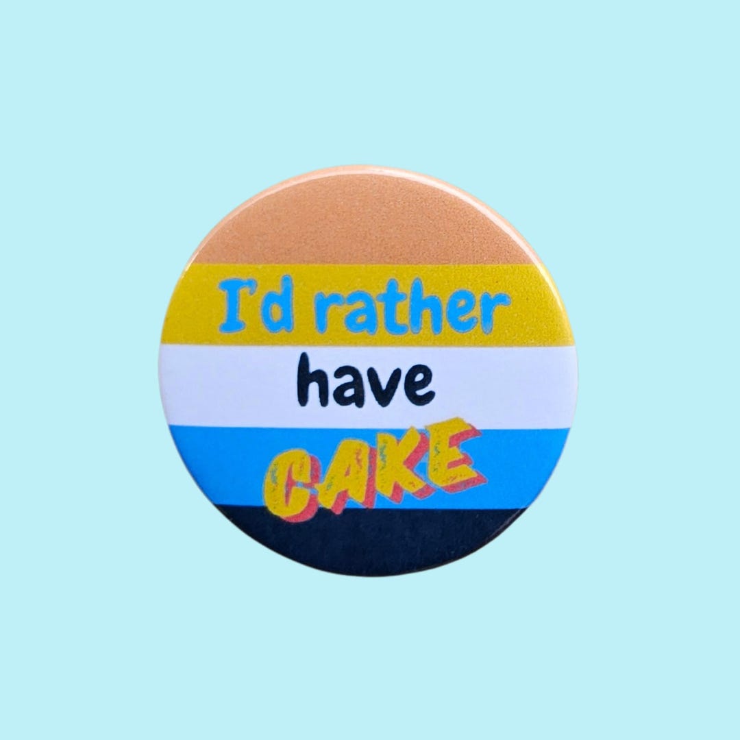 Aroace Cake Badge: Handmade LGBTQIA Pin (38mm) - Etsy Österreich