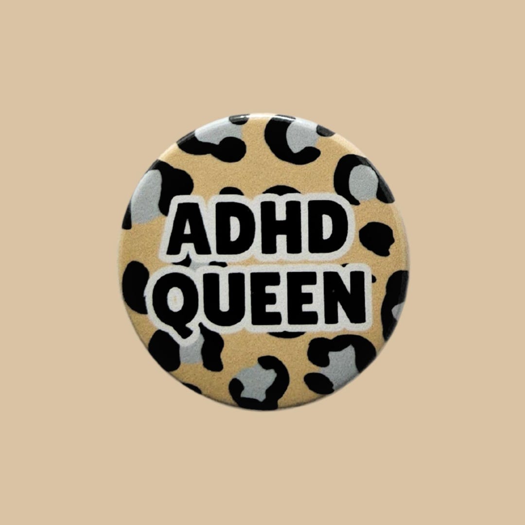 ADHD Queen Pin Badge: Handmade Metal Enamel Pin - Etsy