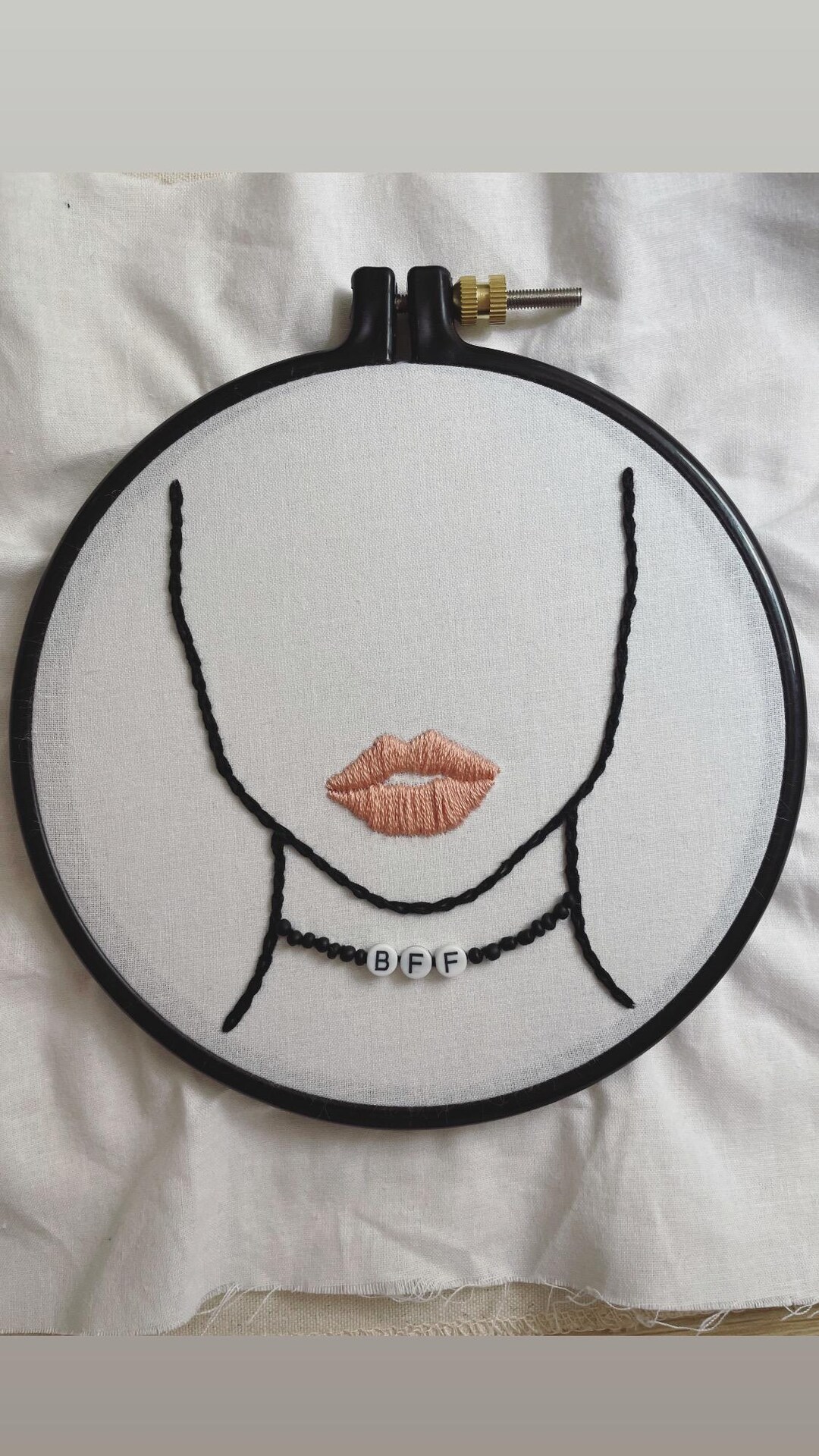 Best Friend "bff" 6" Embroidery Wall Decor - Etsy