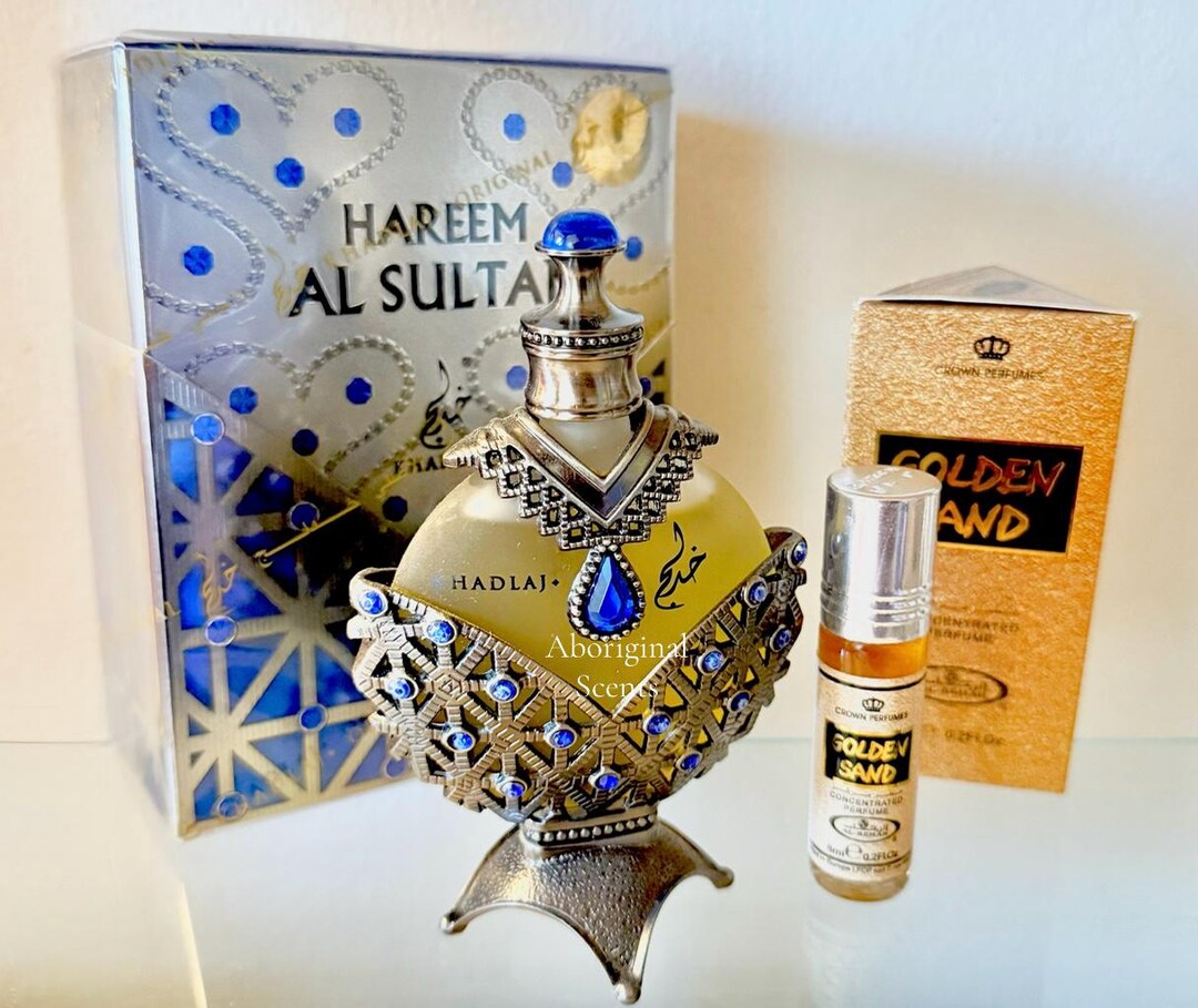 Hareem Al Sultan Blue + Golden Sand Bundle, Arabian Perfume Oil ...