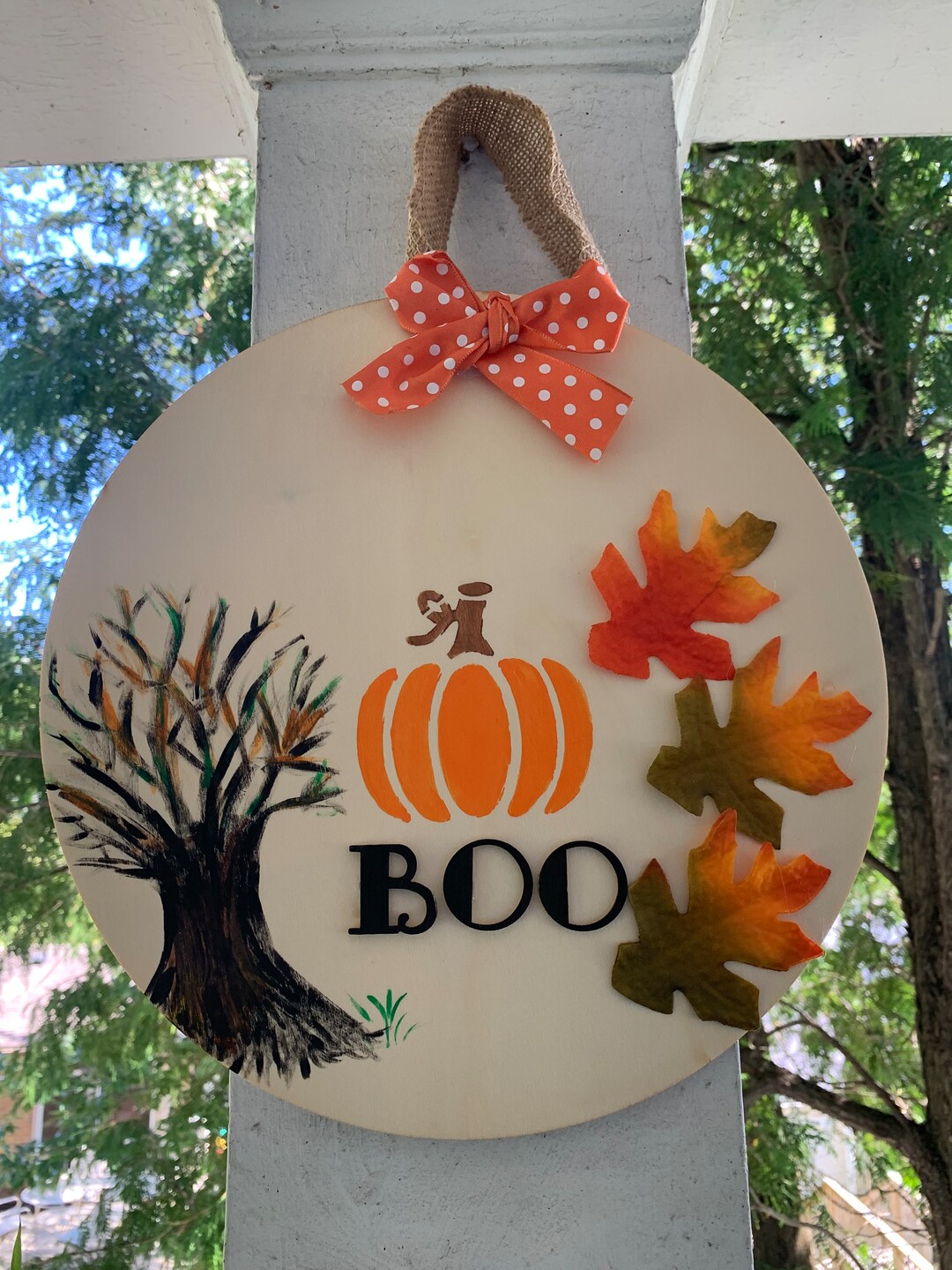 New Hanging boo Wooden 3D Halloween Sign Front - Etsy