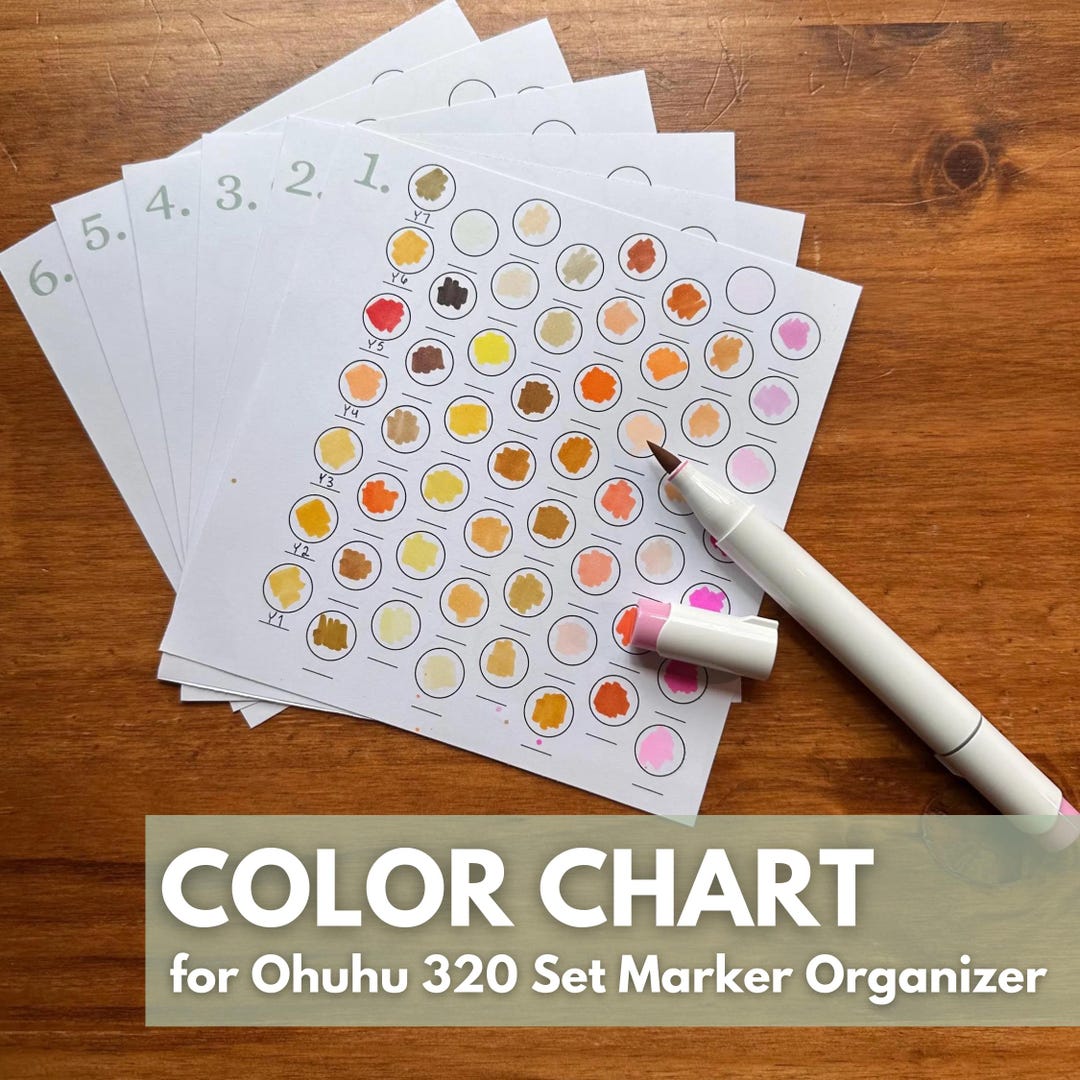 Ohuhu 320 Marker Organizer Color Chart - Etsy UK