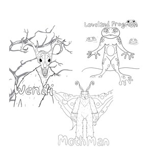 Three Printable Cryptid Coloring Pages, Instant Download - Etsy
