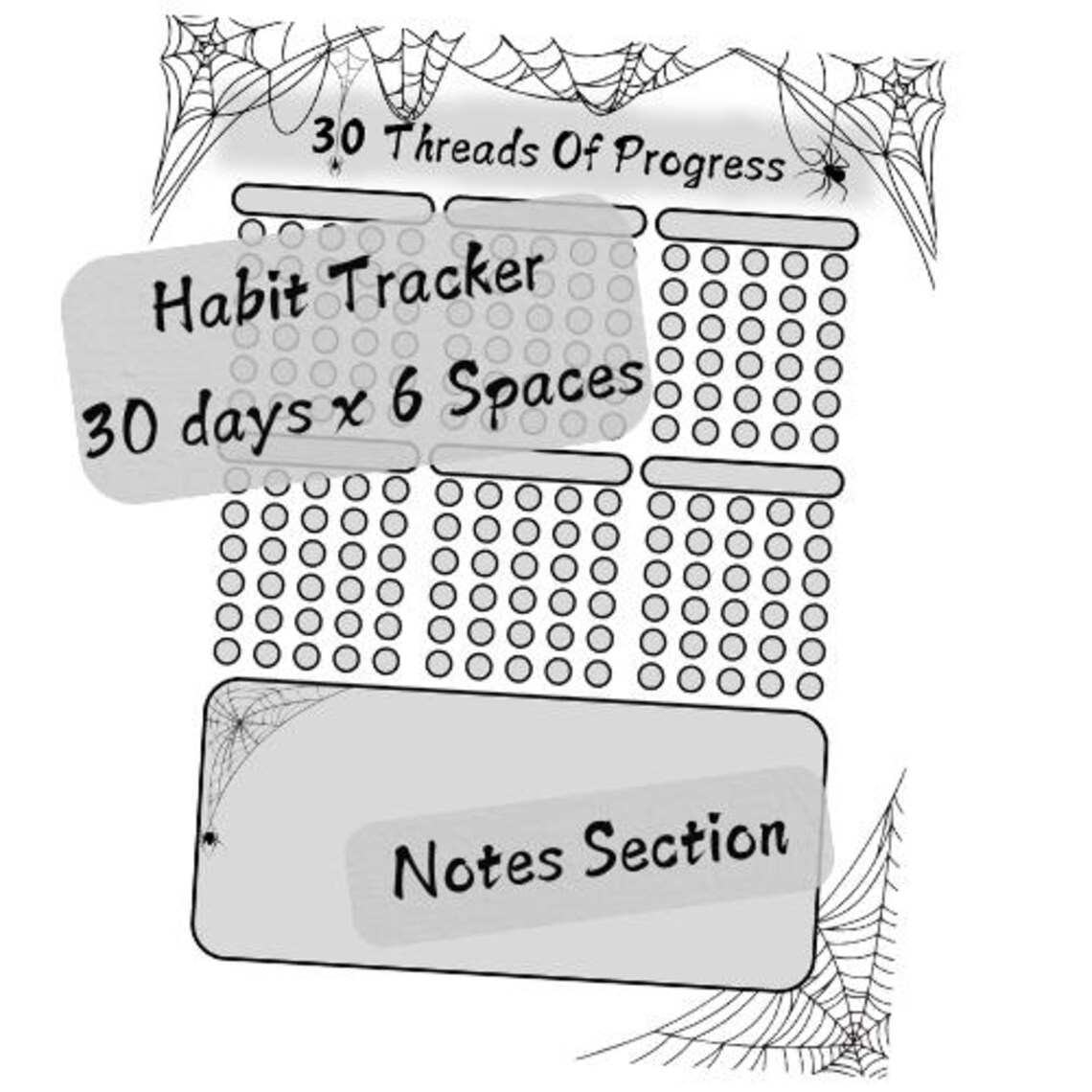 Printable Spider Web Themed Calendar and Habit Tracker Bundle. Spooky ...