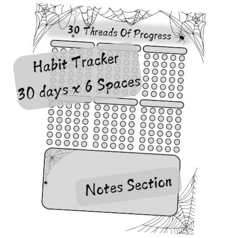 Printable Spider Web Themed Calendar and Habit Tracker Bundle. Spooky ...