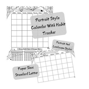 Printable Spider Web Themed Calendar and Habit Tracker Bundle. Spooky ...