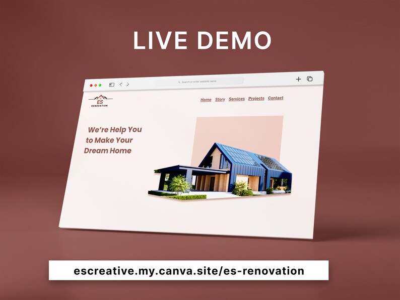 Canva Website Template for Renovation | Canva Landing Page | Renovation ...