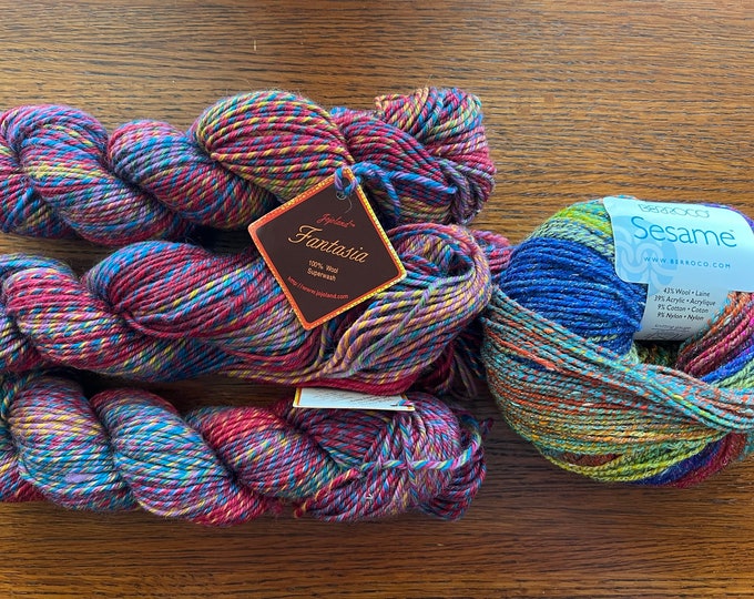 Designer Yarn Grab Bag - Colorful Mix of Berroco Sesame 7466 Snow Cone ...