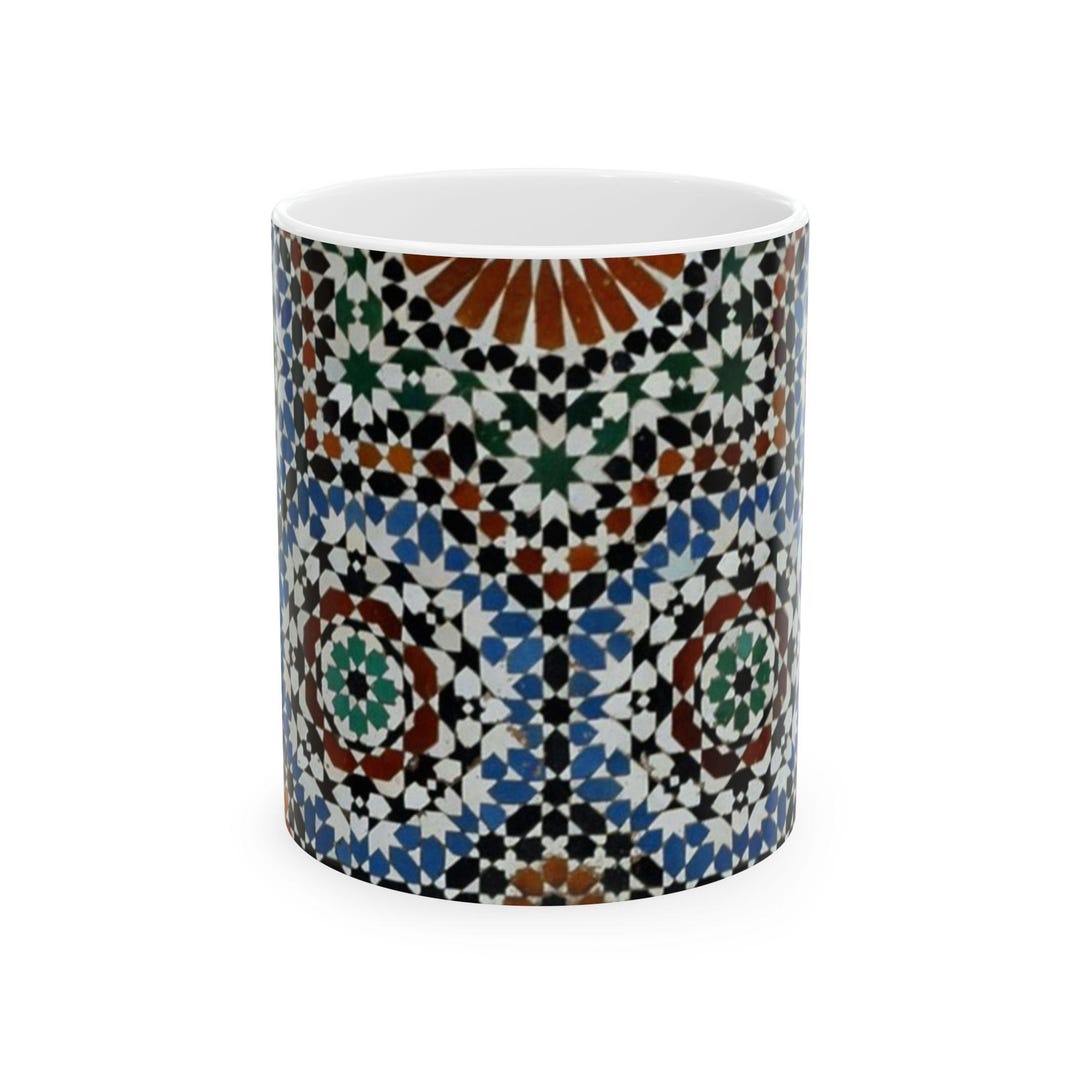 Moroccan Tile Pattern Mug | Geometric Mosaic Ceramic Coffee Cup - Etsy