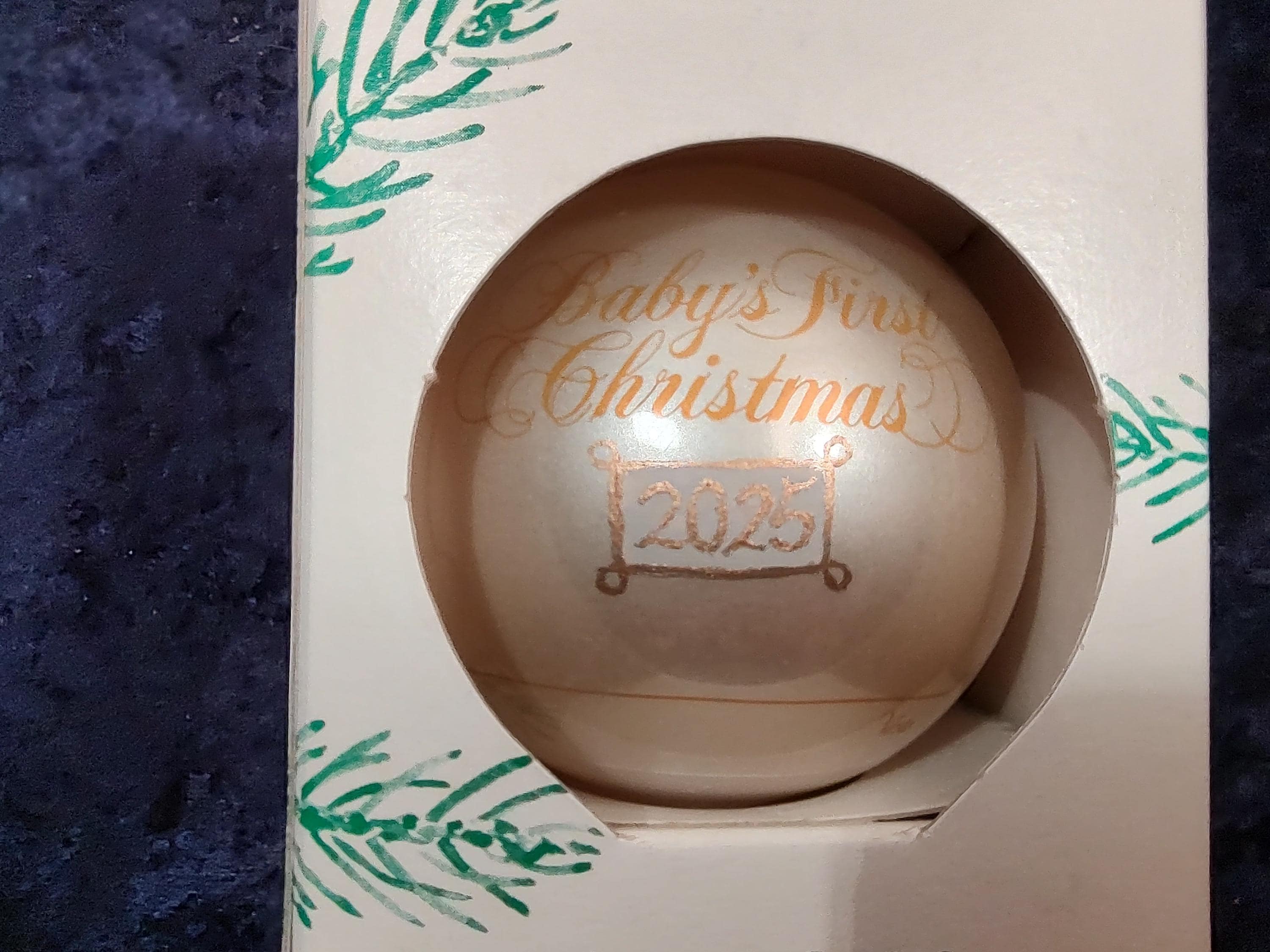 Vesta Glass Baby's First Christmas Ball by Sue Lowenstein, Vintage ...