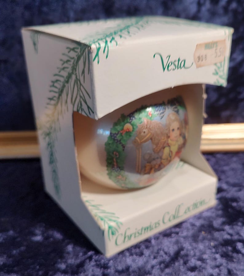 Vesta Glass Baby's First Christmas Ball by Sue Lowenstein, Vintage ...