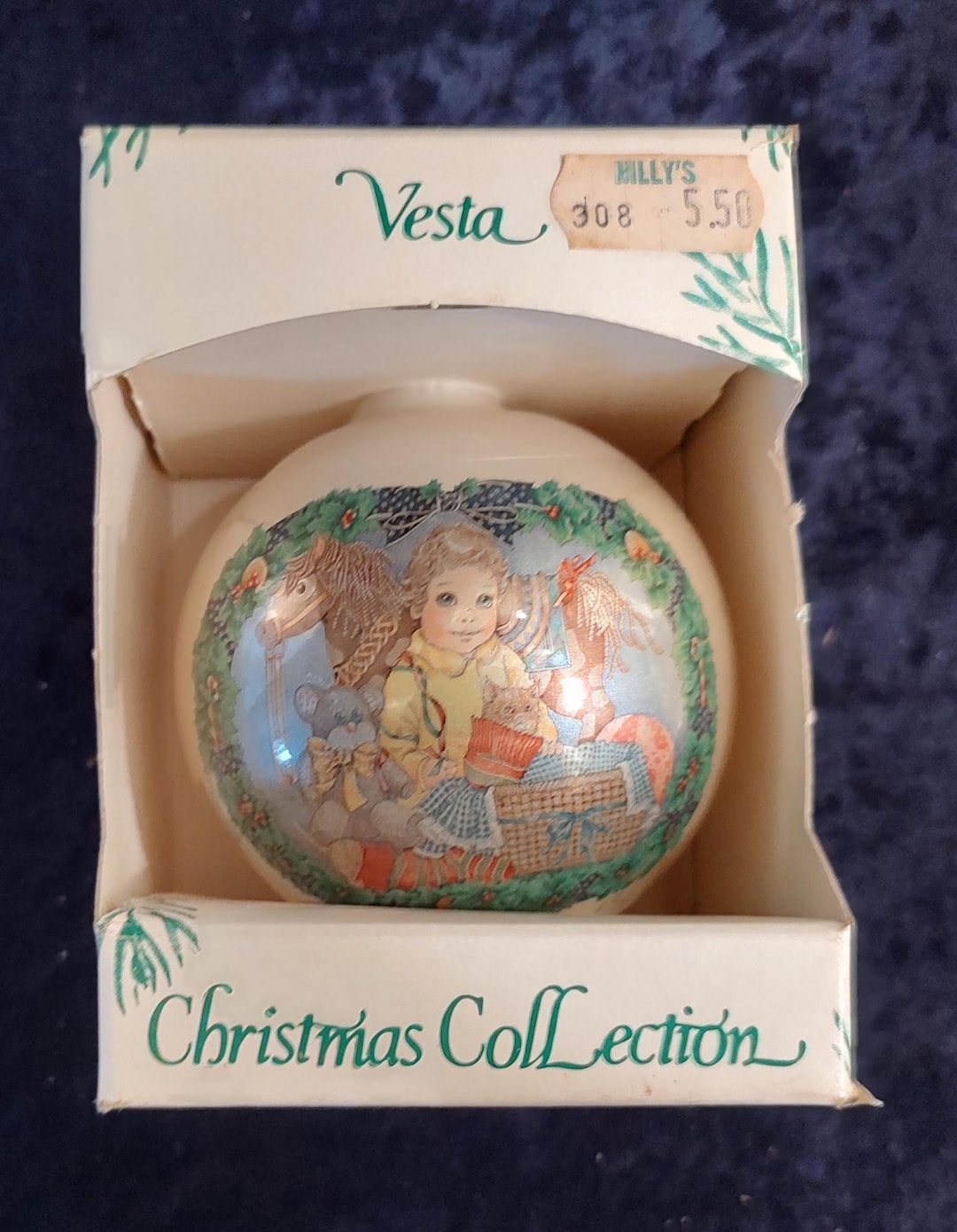 Vesta Glass Baby's First Christmas Ball by Sue Lowenstein, Vintage ...