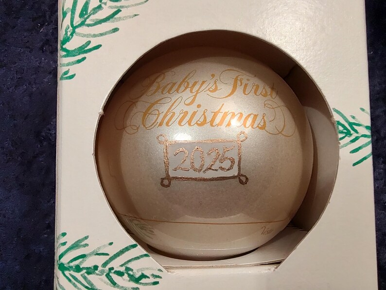 Vesta Glass Baby's First Christmas Ball by Sue Lowenstein, Vintage ...