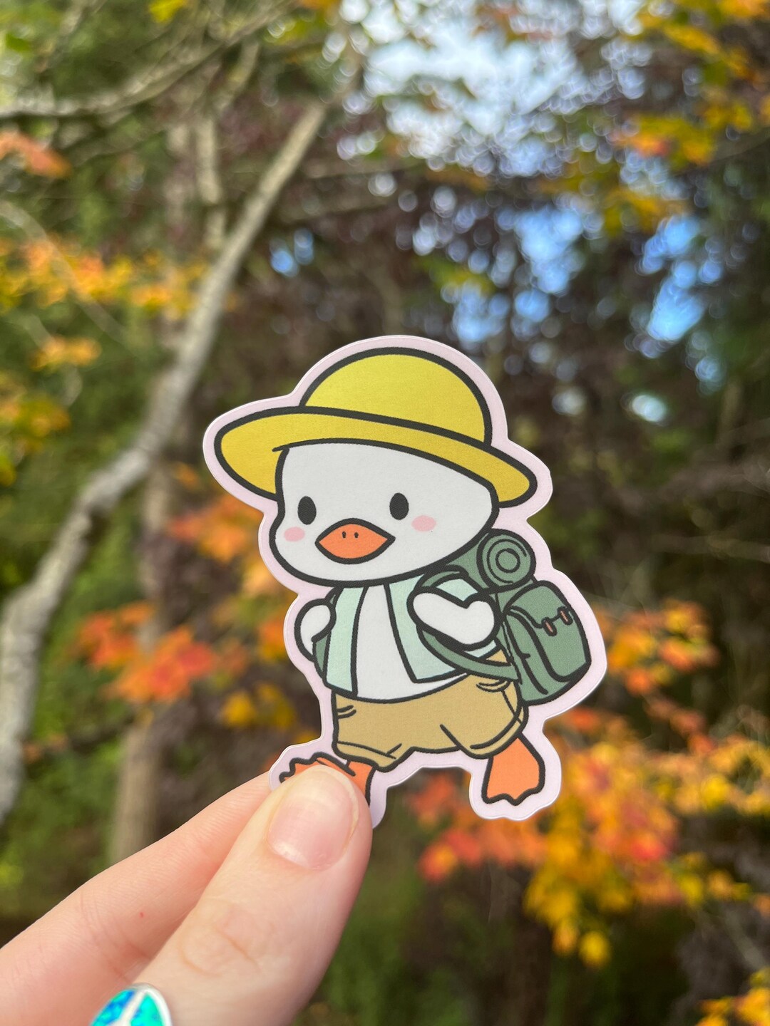 Adventure Duck Sticker, Holographic Die Cut Vinyl, Funny Duckie ...