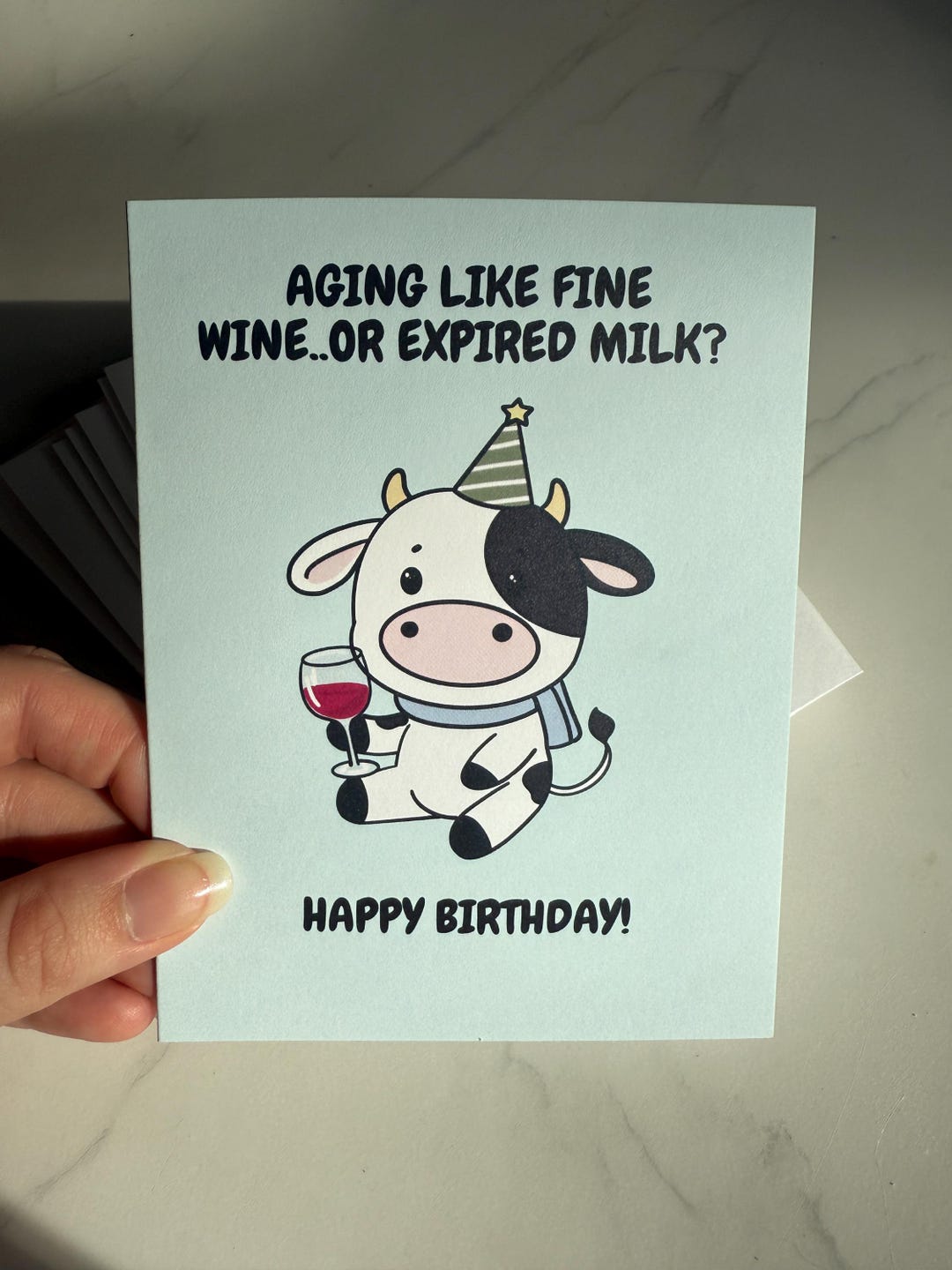 Cow Birthday Card,aging Like Fine Wine or Expired Milk, Silly Heifer ...