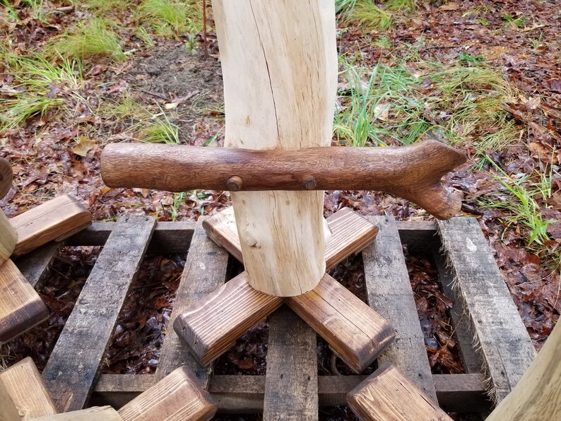 The Toadstool Rustic Oak Log Barstool Primitive Live Edge Natural Pub ...