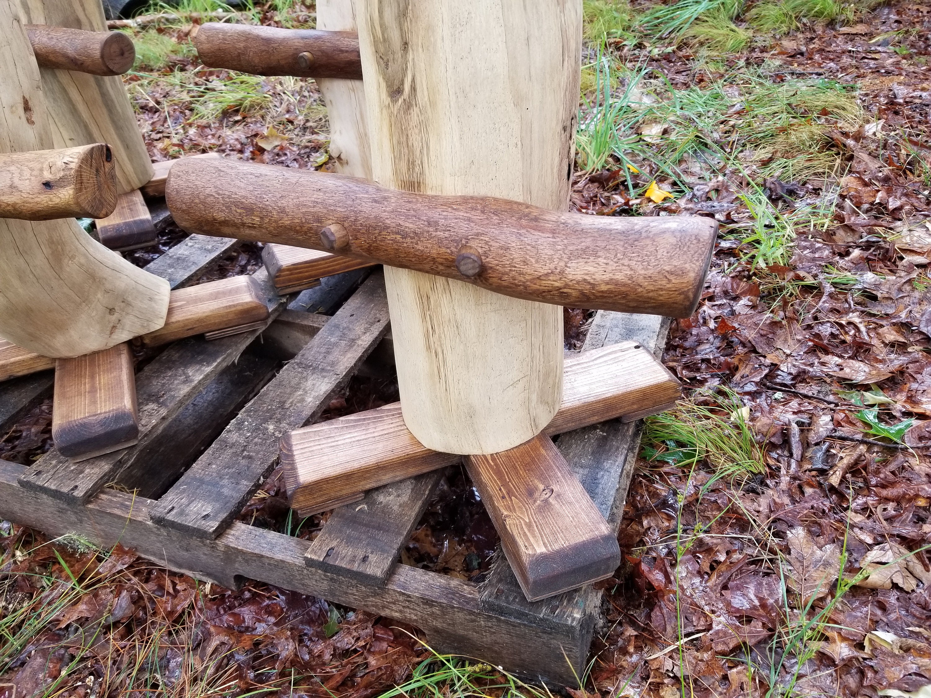 The Toadstool Rustic Oak Log Barstool Primitive Live Edge Natural Pub ...