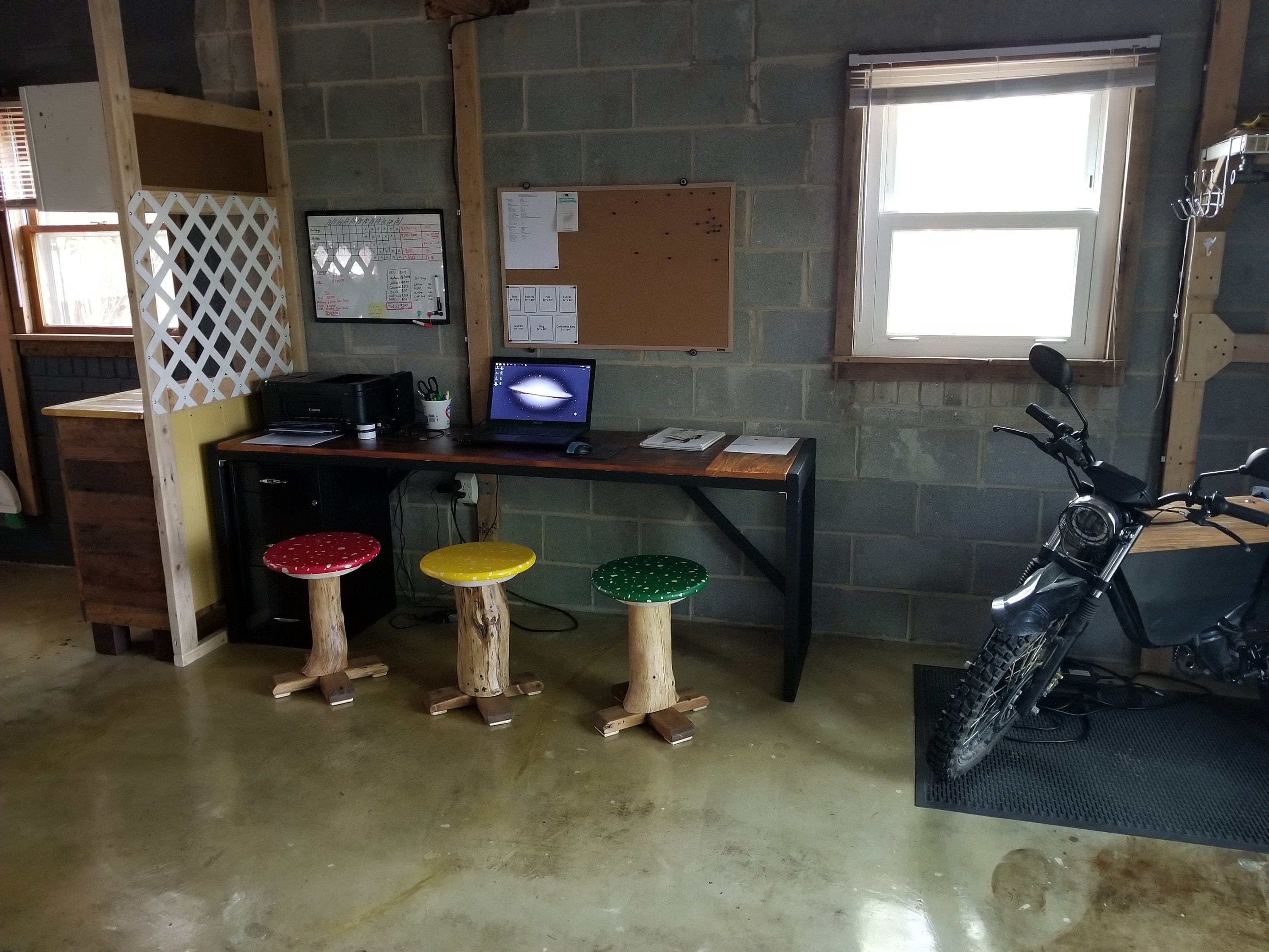 The Toadstool Mini Rustic Oak Log Barstool Primitive Live Edge Natural ...