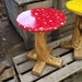 The Toadstool Mini Rustic Oak Log Barstool Primitive Live Edge Natural ...