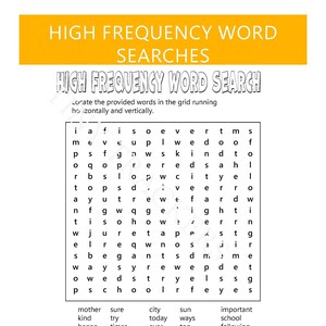 High Frequency Word Searches - Etsy