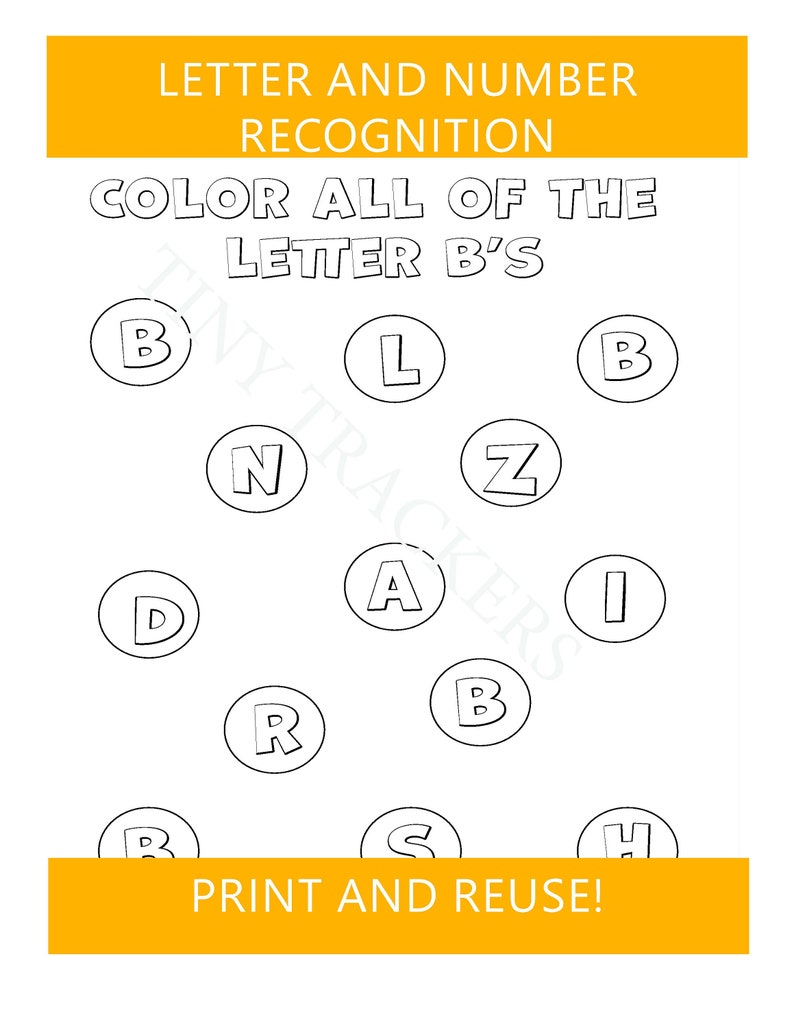 Color Letters and Numbers Worksheets - Etsy
