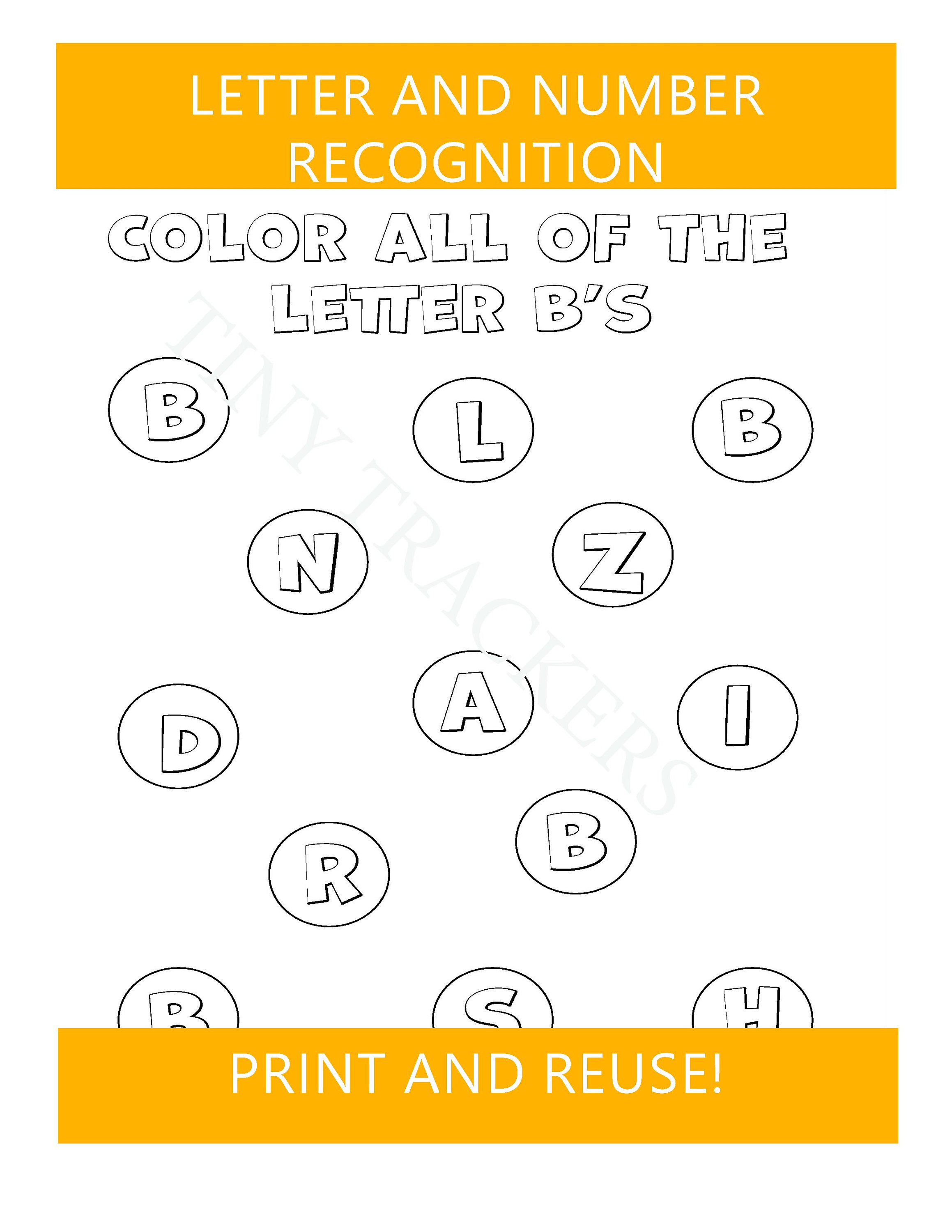 Color Letters and Numbers Worksheets - Etsy