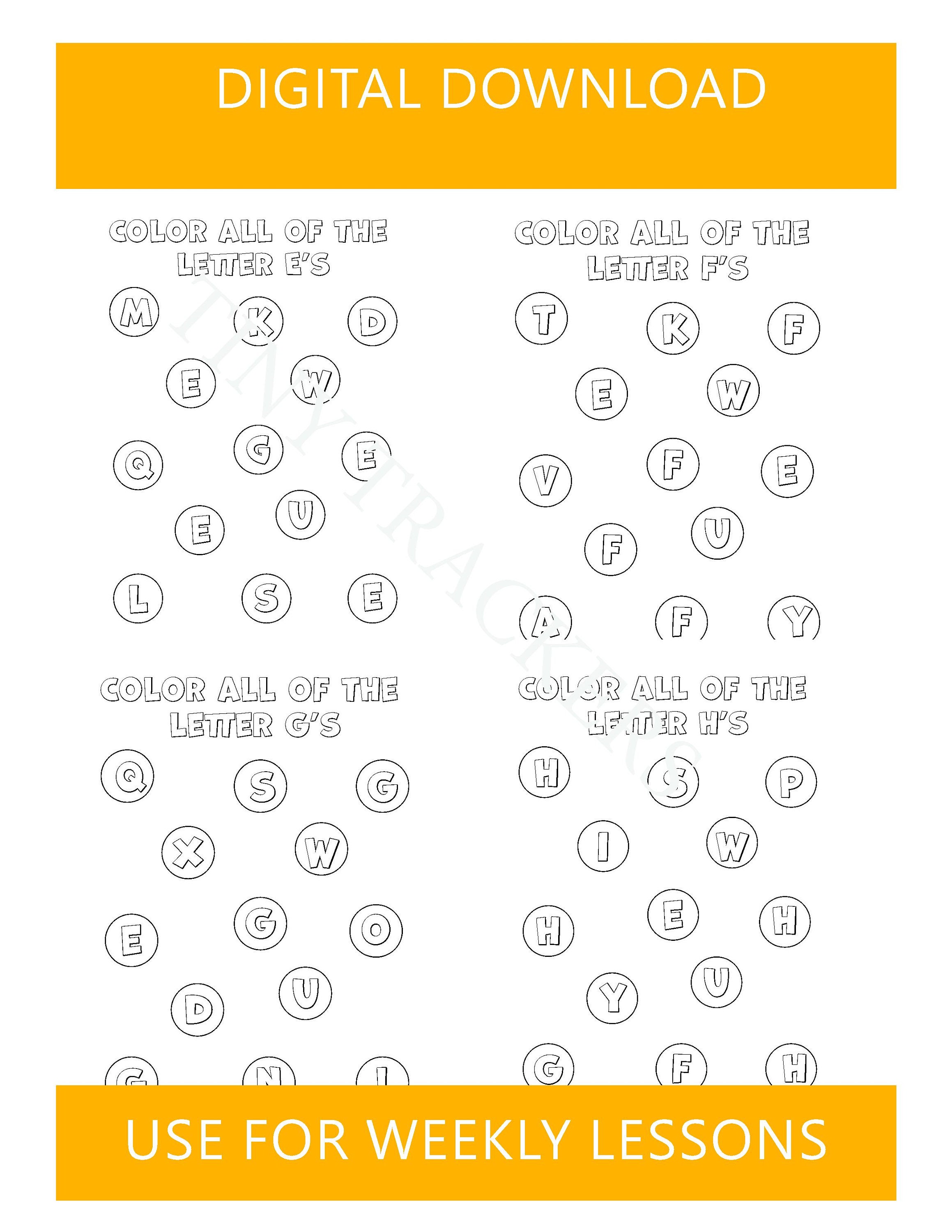 Color Letters and Numbers Worksheets - Etsy