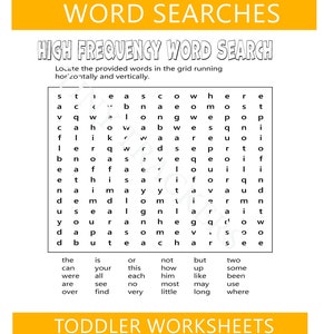 High Frequency Word Searches - Etsy
