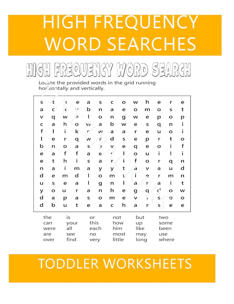 High Frequency Word Searches - Etsy