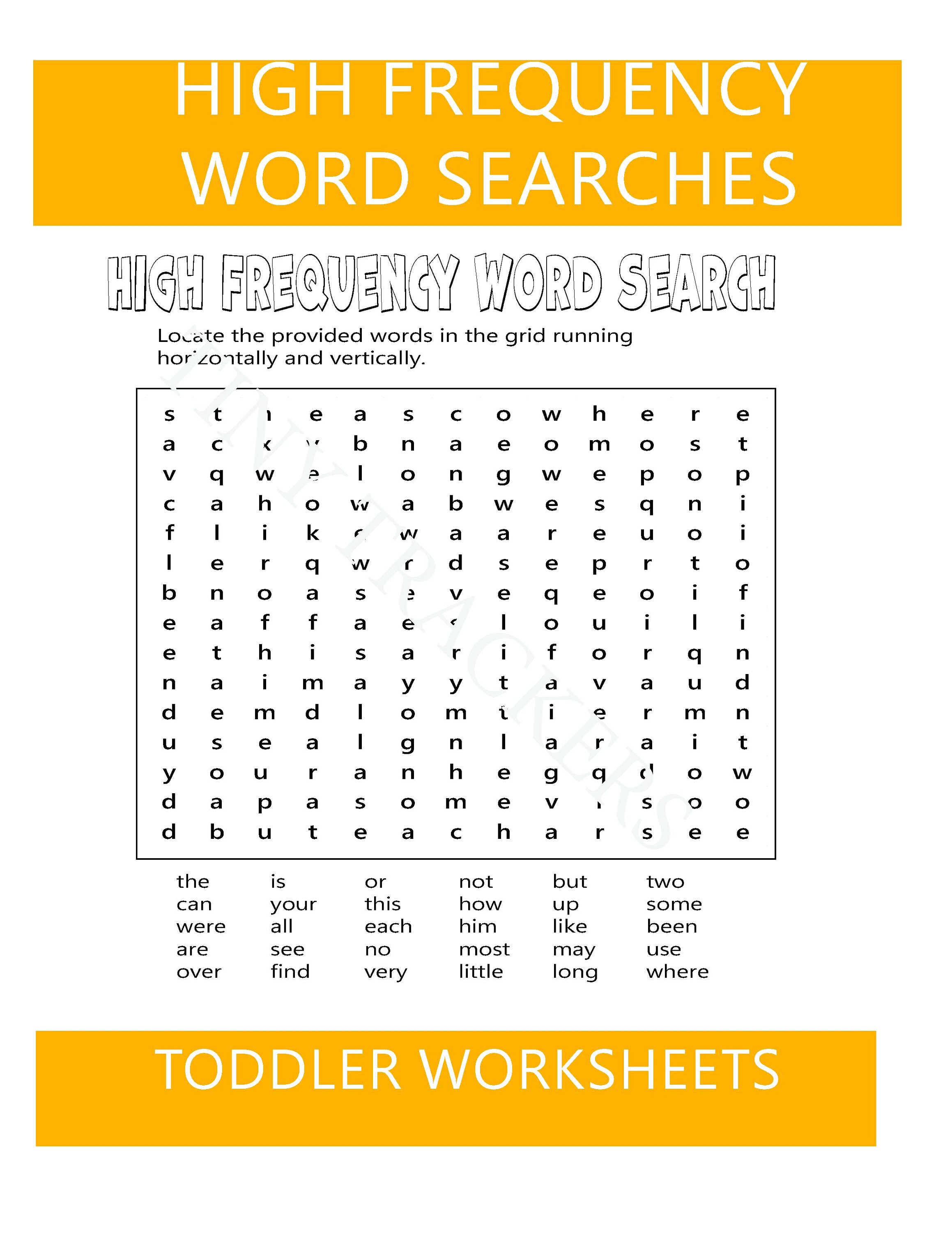 High Frequency Word Searches - Etsy