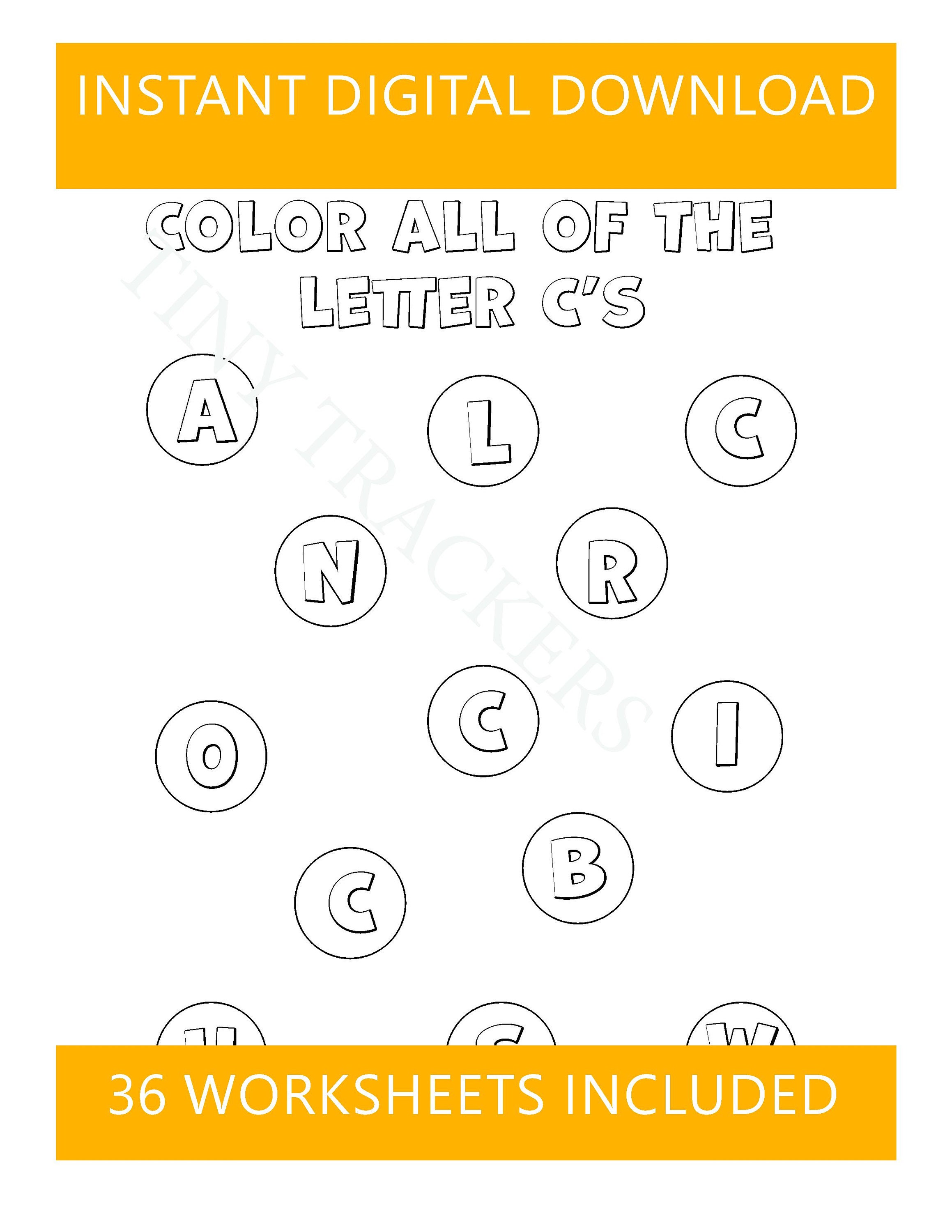 Color Letters and Numbers Worksheets - Etsy