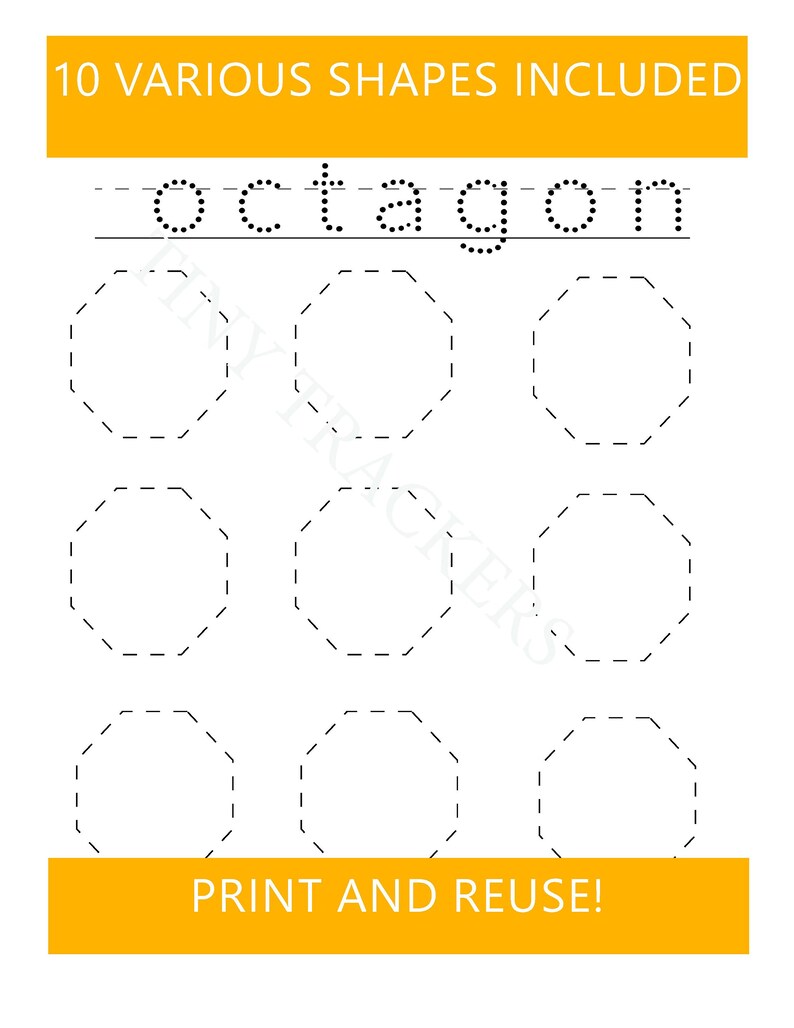 Tracing Shapes Worksheets - Etsy