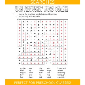 High Frequency Word Searches - Etsy