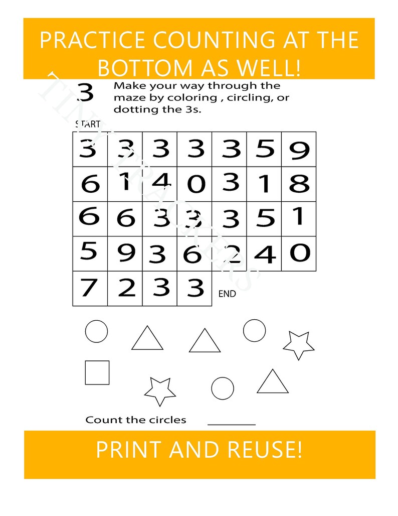 Preschool Number Maze - Etsy