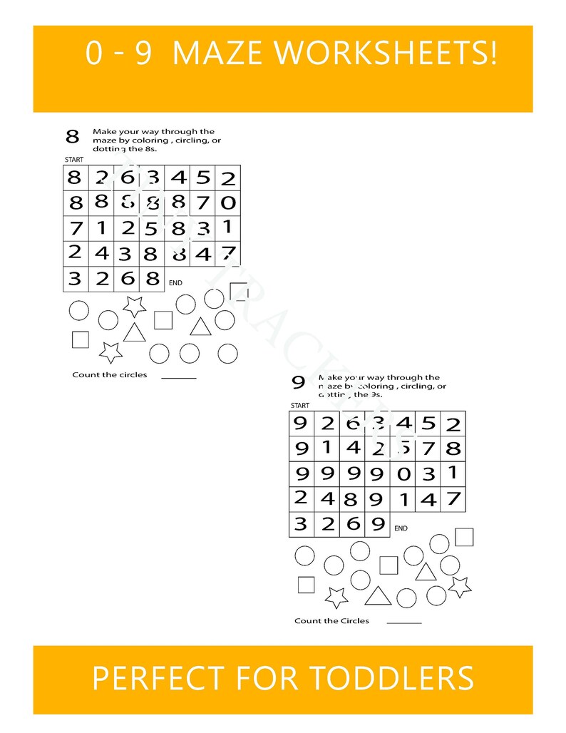 Preschool Number Maze - Etsy