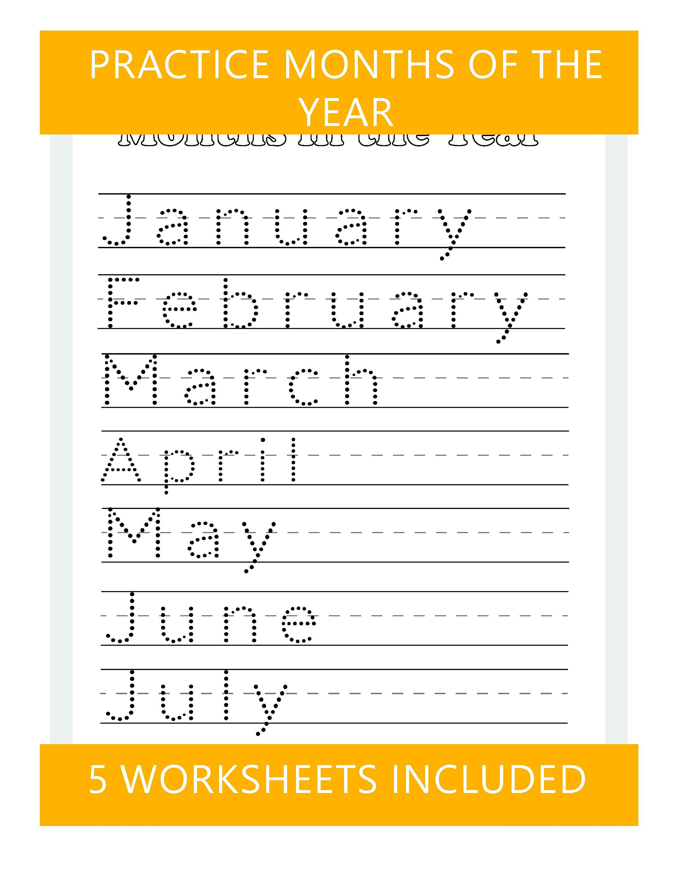 Tracing Colors, Months, Days, and Seasons - Etsy