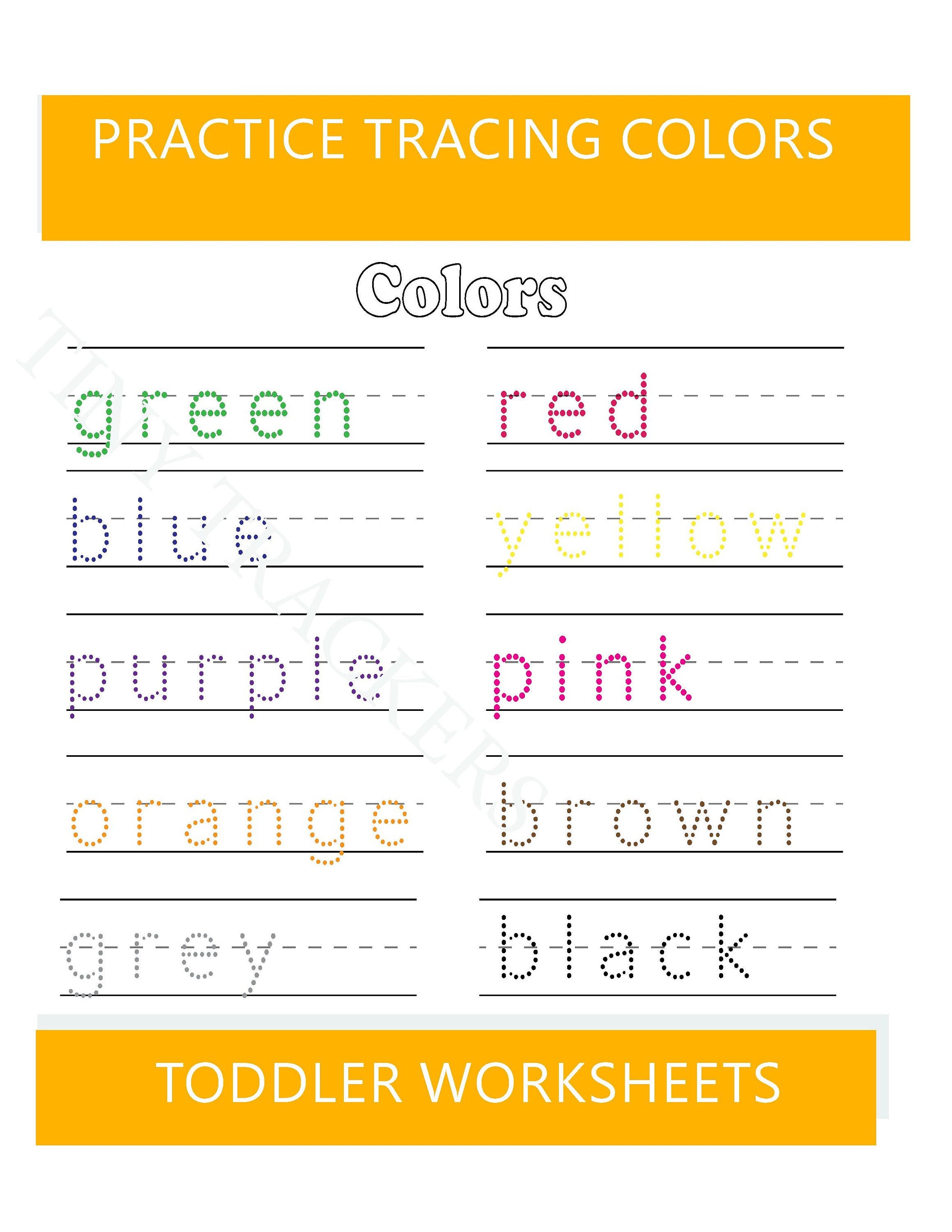 Tracing Colors, Months, Days, and Seasons - Etsy